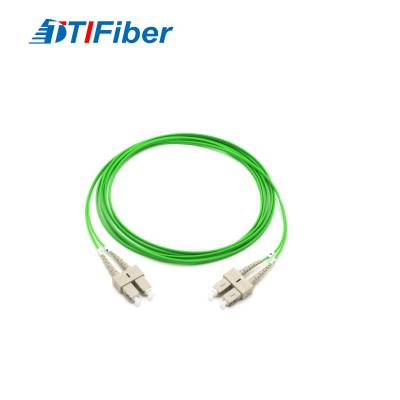 China SC-SC Multimode OM5 50/125um Duplex Fiber Optic Patch Cord 2.0mm PVC LSZH for sale
