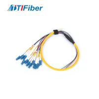 China 0.9mm 12 Core LC SM Fiber Optic Pigtail Low Insertion Loss 0.2dB for sale
