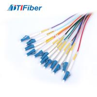 China 0.9mm 12 Core LC SM Fiber Optic Pigtail Low Insertion Loss 0.2dB for sale