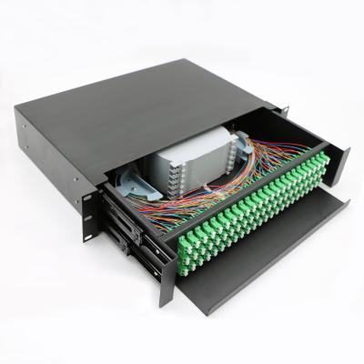 China Sc/Fc/St/Lc Rack Mount Termination Box Fiber Optic Patch Panel 12-24 Cores for sale