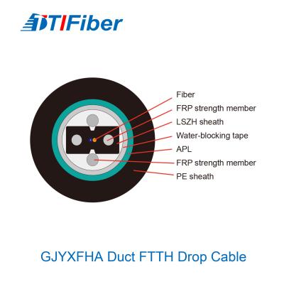 China GJYXFHA GJYXFHS G652D Outdoor Fiber Optic Cable Single Mode 2-12 Core Bow Type for sale