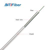 China Steel Strength FTTH Drop Wire Cable G657A SM 2 Fibers GJXH White LSZH for sale
