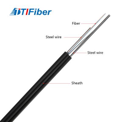 China Outdoor Single Mode GJYXCH G657A Fiber Optic Drop Cable 1 2 4 Core 2.0x5.0mm for sale