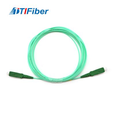 China SC APC to SC APC Simplex Fiber Optic Patch Cord G652D G657A1 1.6mm LSZH Aqua Jacket for sale