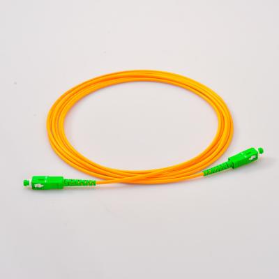 China Ftth 9 / 125um Pvc Lszh Yellow Jacket Fiber Optic Patch Cord Singlemode Simplex for sale