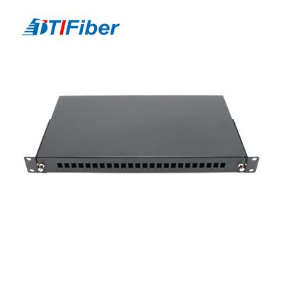 China 19 Inch 1U 24 Port SC Fiber Optic Patch Panel Distribution Box for FTTH for sale