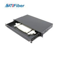 China 19 Inch 1U 24 Port SC Fiber Optic Patch Panel Distribution Box for FTTH for sale