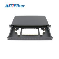 China 19 Inch 1U 24 Port SC Fiber Optic Patch Panel Distribution Box for FTTH for sale