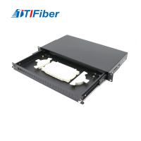 China 19 Inch 1U 24 Port SC Fiber Optic Patch Panel Distribution Box for FTTH for sale