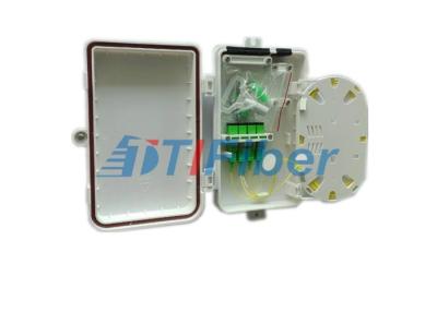 China FTTH 4 Port Mini Fiber Optic Termination Box 210×140×20mm with SC APC Adapters for Wall-Mounted Installation for sale