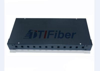 China 1U Rack Mount Fiber Patch Panel with 12 SC Simplex Ports, 24-Core Capacity for Network Infrastructure for sale