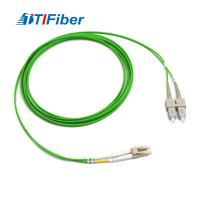 China LC to SC Duplex OM5 Multimode Fiber Optic Patch Cord 3mm Green Jacket for sale