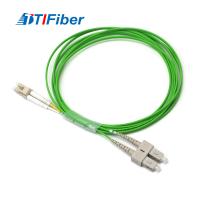 China LC to SC Duplex OM5 Multimode Fiber Optic Patch Cord 3mm Green Jacket for sale
