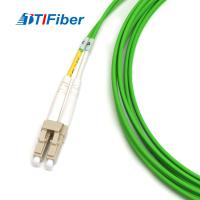 China LC to SC Duplex OM5 Multimode Fiber Optic Patch Cord 3mm Green Jacket for sale