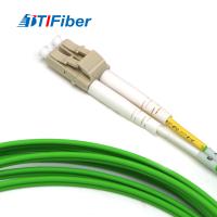 China LC to SC Duplex OM5 Multimode Fiber Optic Patch Cord 3mm Green Jacket for sale