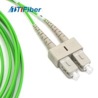 China LC to SC Duplex OM5 Multimode Fiber Optic Patch Cord 3mm Green Jacket for sale