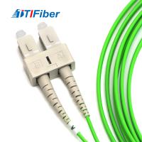 China LC to SC Duplex OM5 Multimode Fiber Optic Patch Cord 3mm Green Jacket for sale