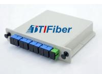 China 1x8/1x16 PLC Fiber Optic Splitter Module with SC/UPC Connector - 40×4×4mm Size, -40~85℃ Operating Range for sale