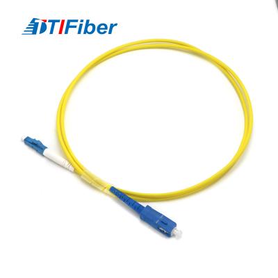 China FTTX LC UPC to SC UPC Singlemode Simplex Fiber Optic Patch Cord 3.0mm for sale