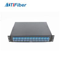 China Rack Mount Fiber Optic Patch Panel FTTH Termination Box 48 Cores SC LC Adapter for sale
