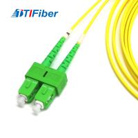 China SC/APC to SC/APC Simplex 9/125 SM Fiber Patch Cord PVC Yellow OEM for sale