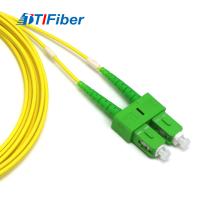 China SC/APC to SC/APC Simplex 9/125 SM Fiber Patch Cord PVC Yellow OEM for sale