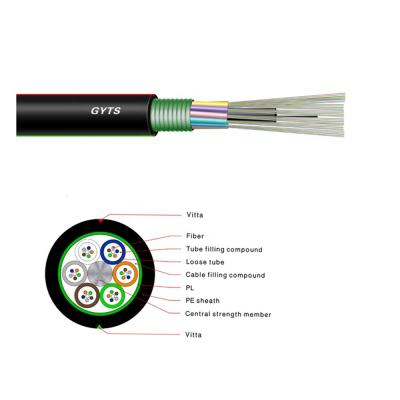 China GYTS Multi Loose Tube 24 36 48 Core Fiber Optic Cable Duct Aerial Armoured 12.9mm 160kg/km for sale
