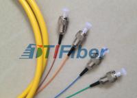 China 4 Core ST UPC Singlemode Fiber Optic Pigtail Yellow PVC Jacket G652D 0.9mm for sale