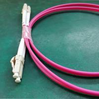 China OM4 Multimode Fiber Optic Patch Cord LC to LC Duplex 3mm LSZH for FTTH Networks for sale