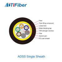 China Custom Length ADSS Fiber Optic Cable 12-144 Cores All Dielectric Self Supporting Outdoor for sale
