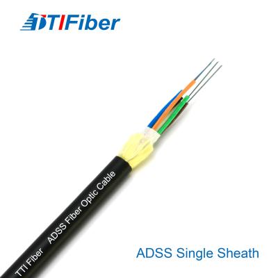 China Custom Length ADSS Fiber Optic Cable 12-144 Cores All Dielectric Self Supporting Outdoor for sale