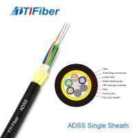China Custom Length ADSS Fiber Optic Cable 12-144 Cores All Dielectric Self Supporting Outdoor for sale