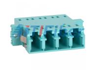 China LC Multimode OM3 Aqua Duplex Plastic Fiber Optic To Ethernet Adapter for Test Network for sale