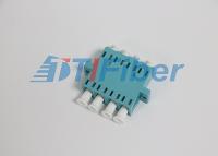 China LC Multimode OM3 Aqua Duplex Plastic Fiber Optic To Ethernet Adapter for Test Network for sale