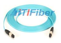China 12 Core OM3 OM4 MPO Multimode Fiber Patch Cable 50/125um for Telecom Networks for sale