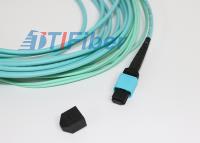 China 12 Core OM3 OM4 MPO Multimode Fiber Patch Cable 50/125um for Telecom Networks for sale