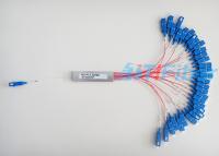 China 1x32 Steel Tube Type PLC Fiber Optic Splitter SC APC 0.9mm Cable 1260-1650nm for sale