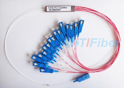 China 1x16 Steel Tube Mini Fiber Optic PLC Splitter SC APC 1260-1650nm Low Insertion Loss for sale