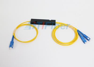 China SC/APC 1x2 Fiber Optic Splitter 3.0mm G657A Cable Low Insertion Loss for sale