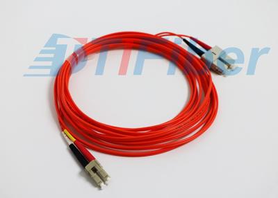 China SC / UPC to LC / UPC Duplex Fiber Optic Patch Cord mode conditioning with G657A cable for sale