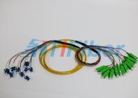 China SC / UPC to LC / UPC fiber optic cable patch cord  Multi mode 12 Core LSZH Jacket for sale