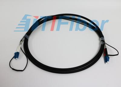China Singlemode Duplex Fiber Optic Patch Cord LC/UPC to LC/UPC with Armored Cable - 9/125μm Fiber, -40°C to +85°C Operating Range for sale