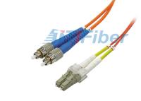 China FC/PC to LC/PC OM3 Duplex Multimode Fiber Patch Cord 2m Low Insertion Loss for sale