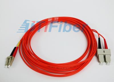 China 62.5 / 125 mm Duplex Fiber Patch Cords  Multimode  LC / UPC to SC / UPC for sale