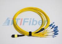 China Singlemode 12 Core MPO to LC/UPC Fiber Optic Patch Cord - ≤0.2dB Insertion Loss, -40°C to +85°C Operating Range for sale