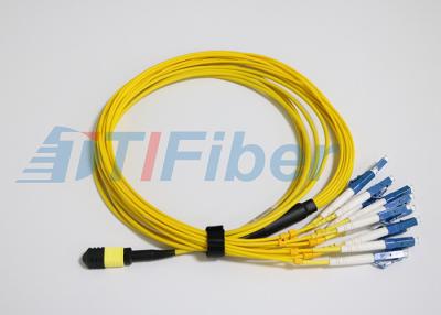 China Singlemode 12 Core MPO to LC/UPC Fiber Optic Patch Cord - ≤0.2dB Insertion Loss, -40°C to +85°C Operating Range for sale