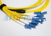 China Singlemode 12 Core MPO to LC/UPC Fiber Optic Patch Cord - ≤0.2dB Insertion Loss, -40°C to +85°C Operating Range for sale