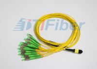 China Yellow 12 Core MPO To FC Fiber Optic Patch Cables For Telecom Network for sale