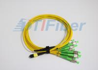 China Yellow 12 Core MPO To FC Fiber Optic Patch Cables For Telecom Network for sale