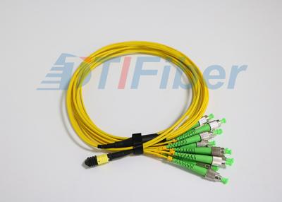 China Yellow 12 Core MPO To FC Fiber Optic Patch Cables For Telecom Network for sale